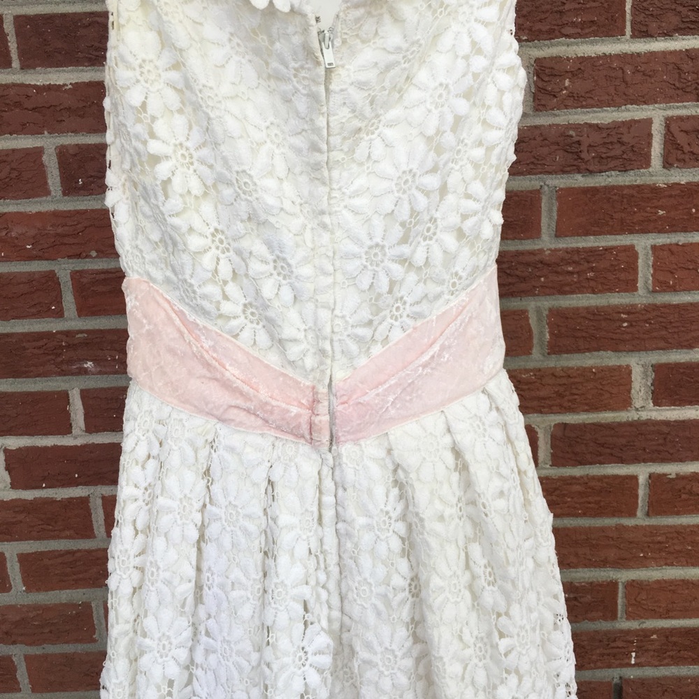 Vintage Cotillion Formals Flower Lace Midi Dress - Gem